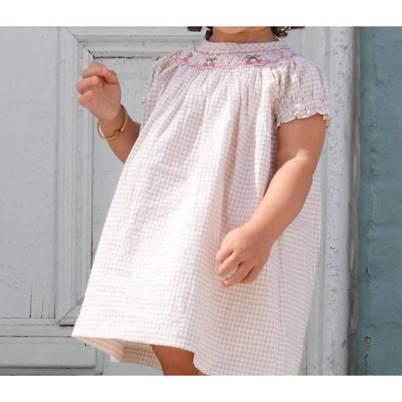 MARIE PUCE | Dresses | New Marie Puce Gingham Dress In Nude | Poshmark